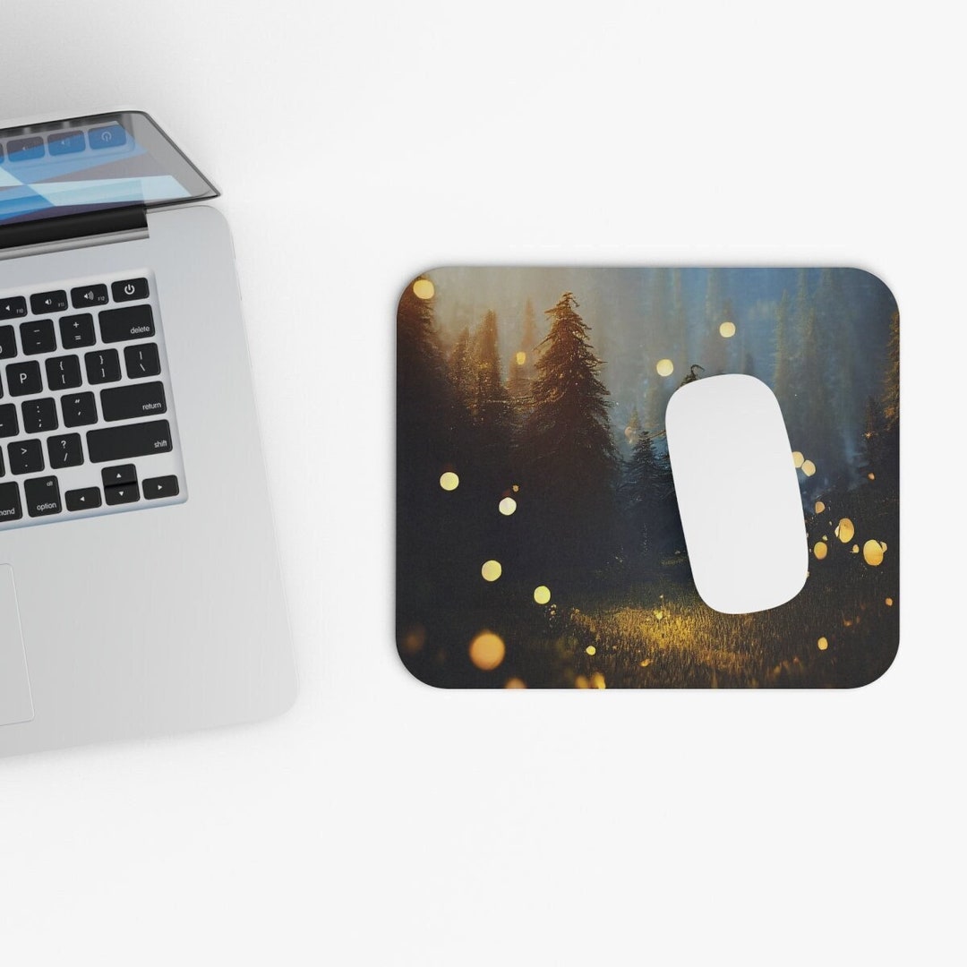Enchanted Forest Mouse Pad, 9"x8" Trees Nature Mouse Pad, Tech Computer ...