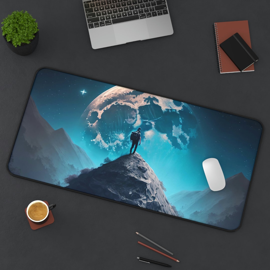 LARGE Full Moon Desk Mat, 3 Sizes Non Slip Desk Pad, Office Computer ...