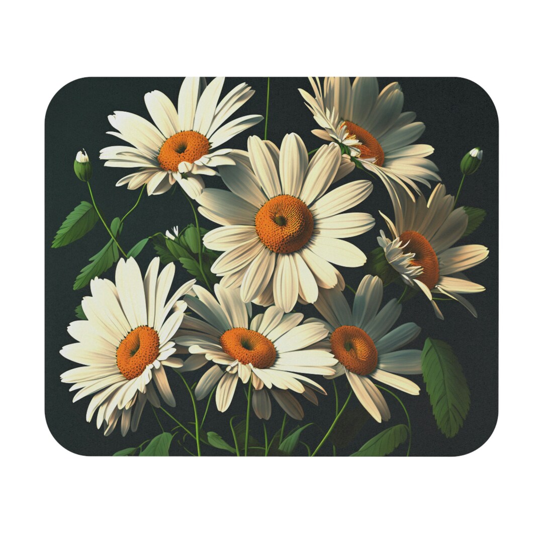 Daisies Mouse Pad, 9"x8" Floral Mouse Pad, Tech Computer Pad, Computer ...