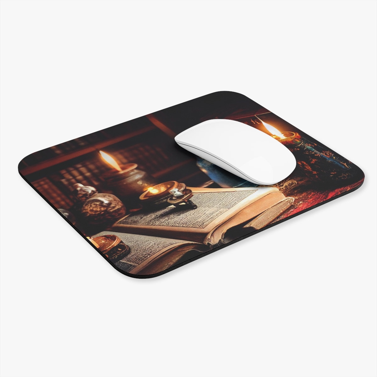 Witchy Dark Academia Mouse Pad, 9x8 Candles Books Mouse Pad, Tech Computer Pad, Computer Mouse ...