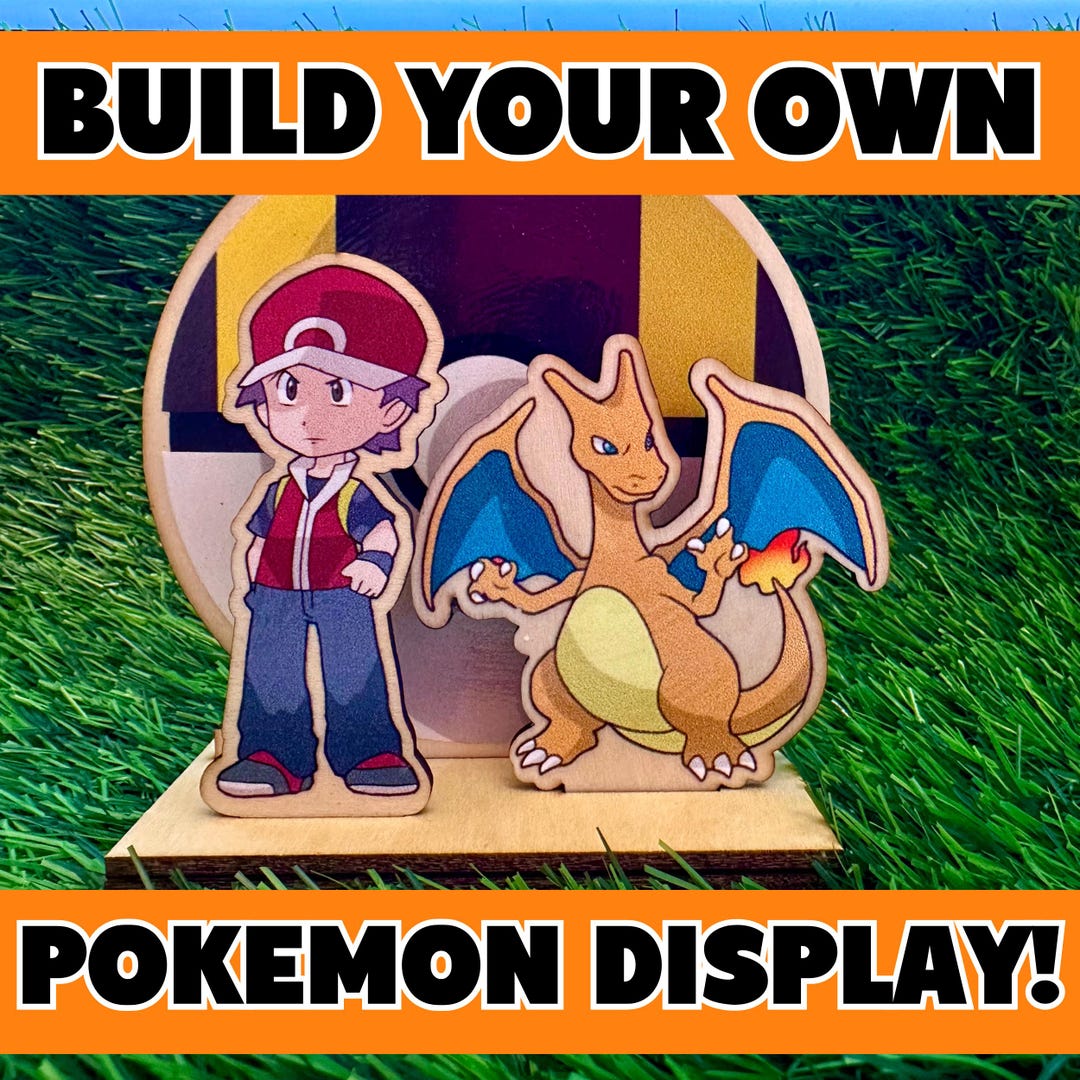 Build Your Own Wooden Display Standee Poke Monster Desk Display, Kawaii ...