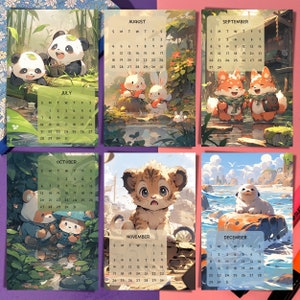 Cute Kawaii Animals 2024 Calendar Animal Calendar Kawaii Calendar ...