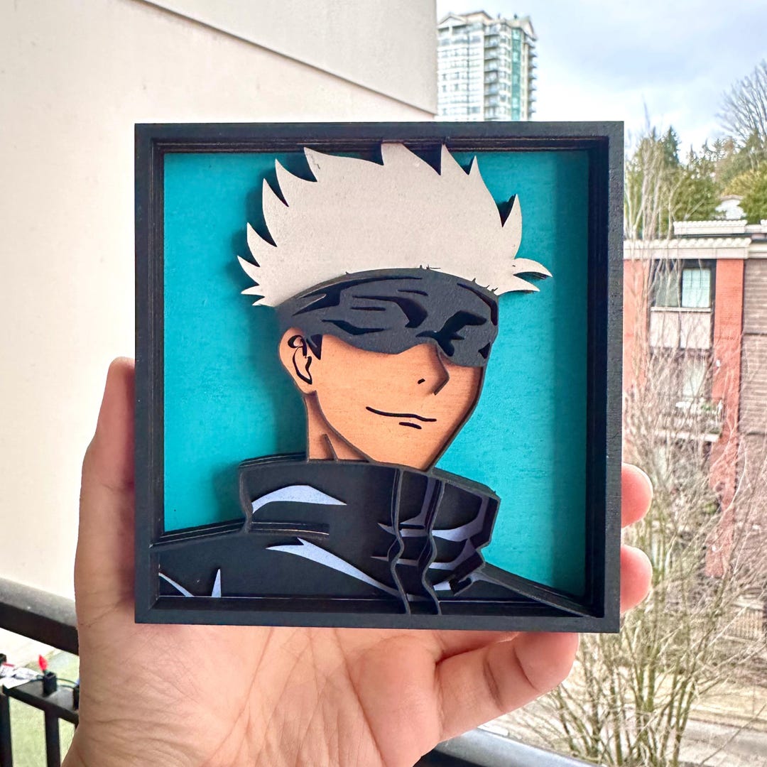 3D Satoru Gojo Wooden Display – Jujutsu Kaisen Kawaii Shelf Decor ...