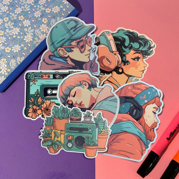 Vinyl Lofi Stickers - Etsy