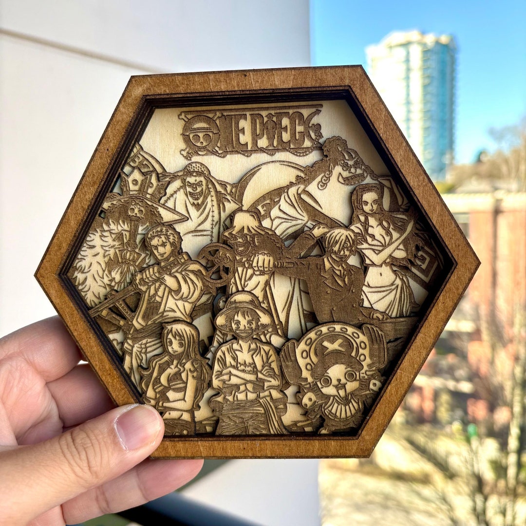 3D Hexagon Modular Wooden Anime Wall Art Pirates Anime Devil Fruit ...