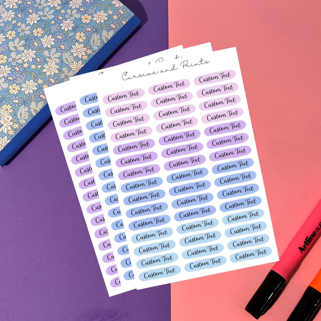 Cotton Candy Theme Custom Planner Sticker Personalized Blank Planner ...