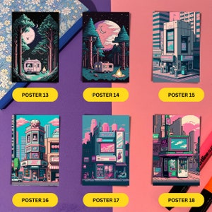 Vaporwave, Lo-fi Pixel Art in Kawaii Aesthetic Illustration Style Art ...