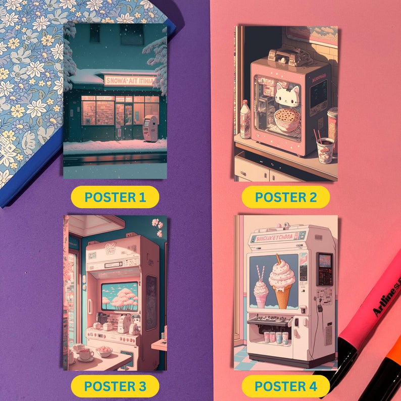 Kawaii Aesthetic Illustration Art Print Mini Poster Lo-fi - Etsy