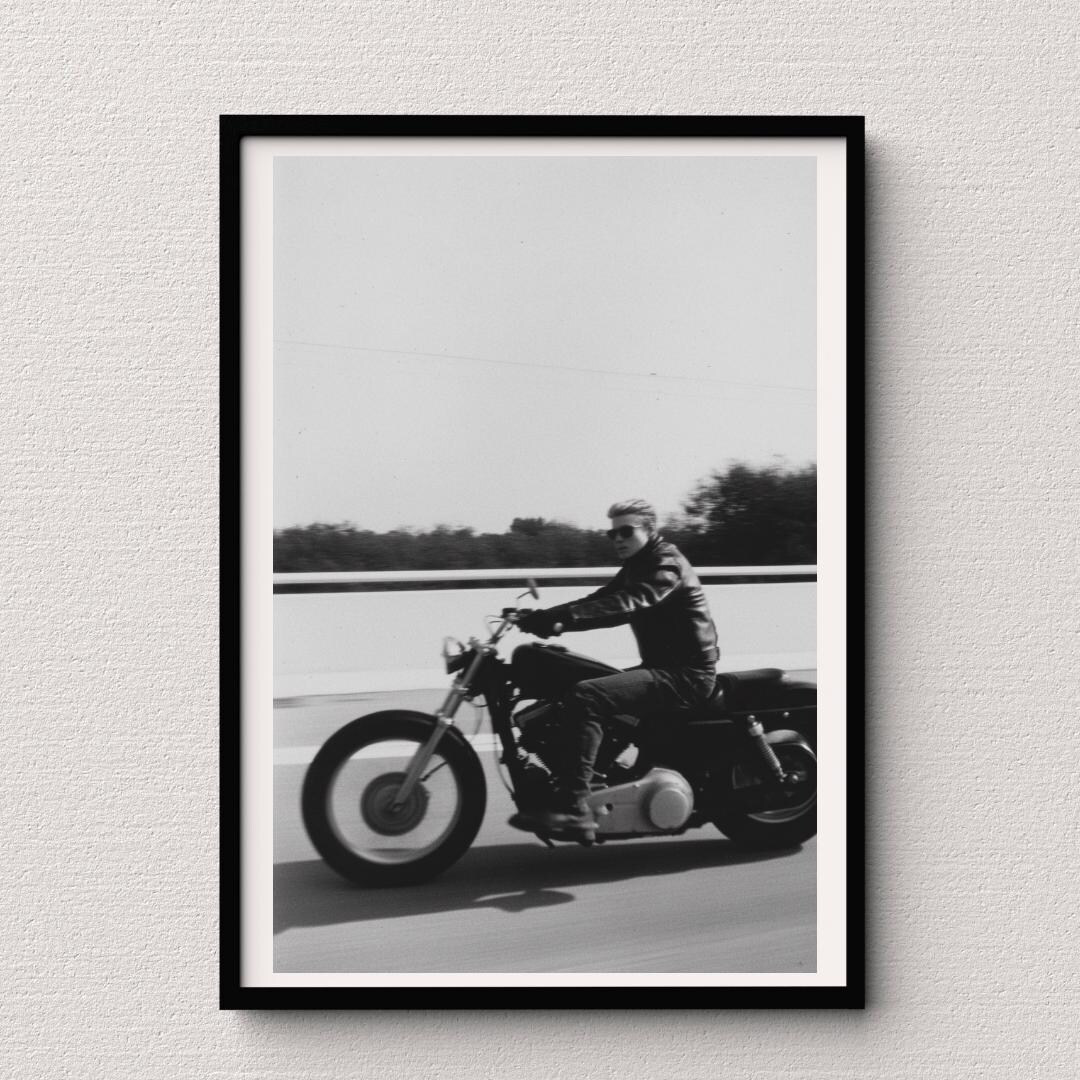 Vintage Motorcycle Poster Moto Wall Art Biker Print Man Cave Decor ...