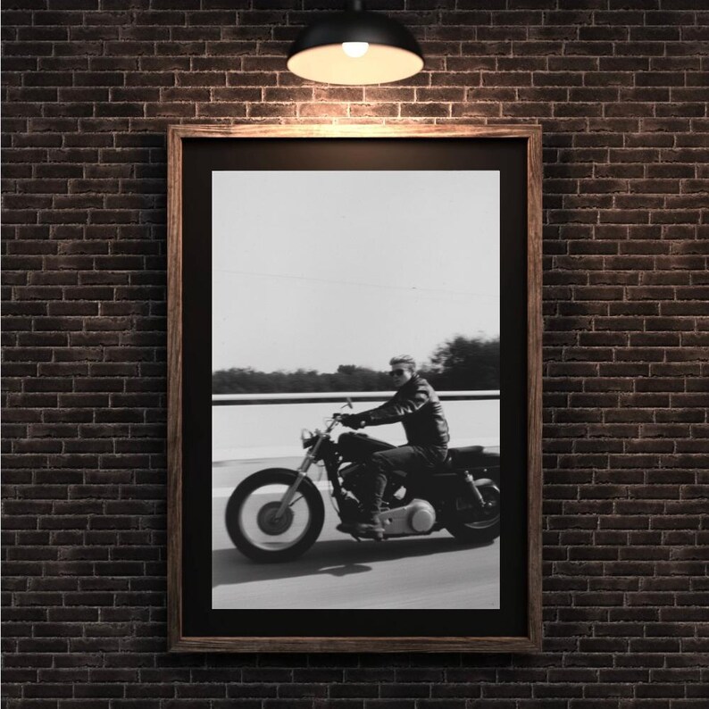 Vintage Motorcycle Poster Moto Wall Art Biker Print Man Cave Decor ...