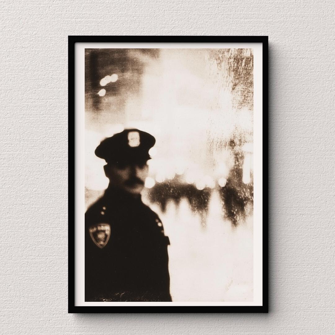 Vintage Police Portrait | Masculine Wall Art | Man Cave Decor | Gift ...