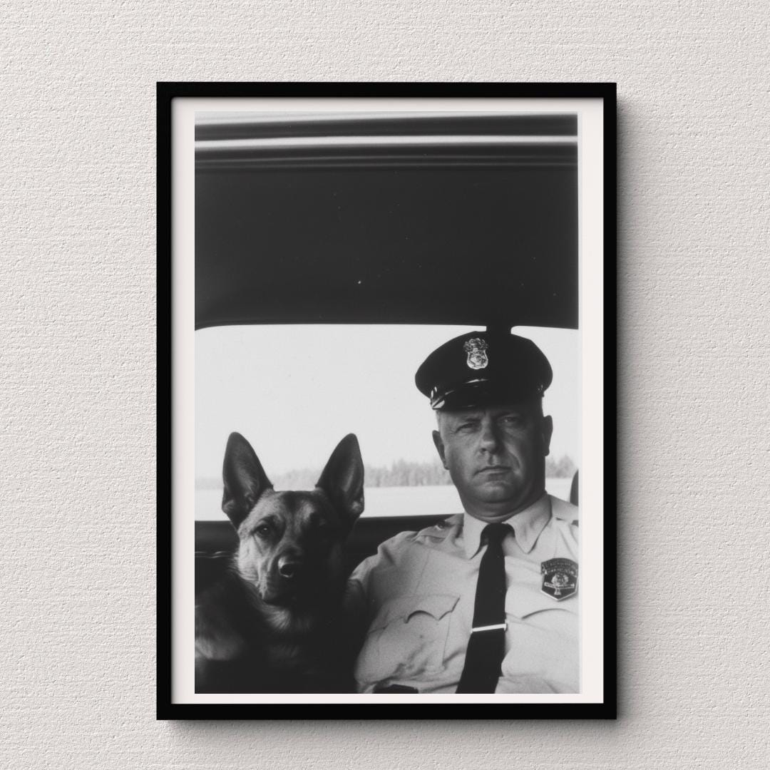 Vintage Police Poster | Black White Law Enforcement Art | Officer ...