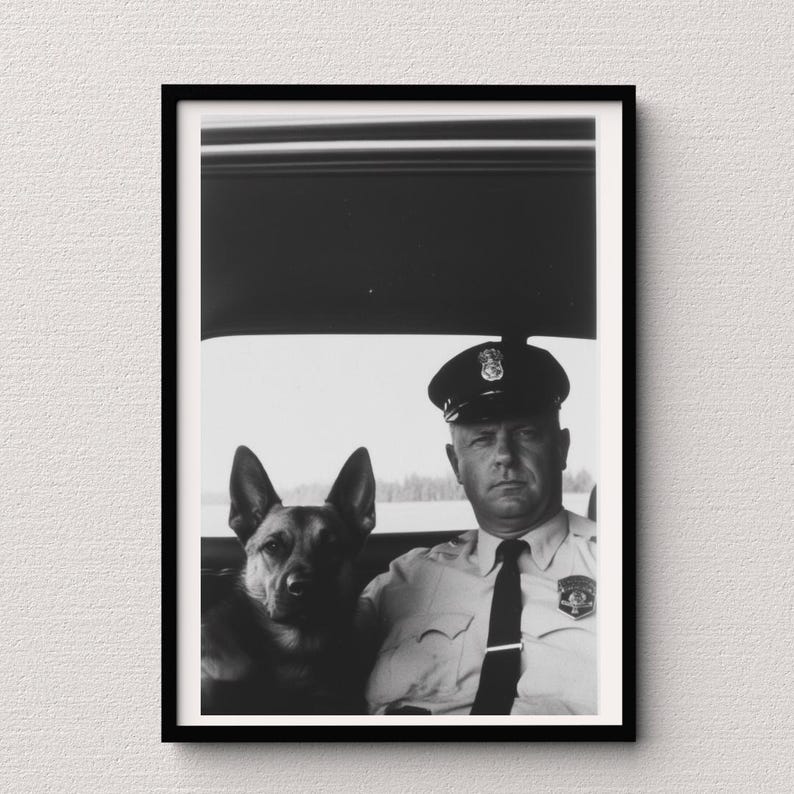Vintage Police Poster | Black White Law Enforcement Art | Officer ...