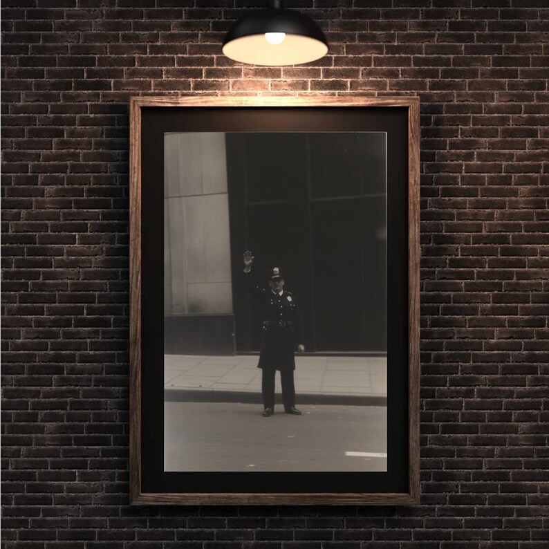 1950s Police Officer Poster | Vintage Black & White Wall Art | Office ...