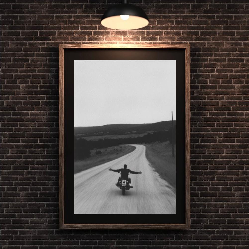 Vintage Motorcycle Poster | Moto Wall Art | Biker Print | Man Cave ...