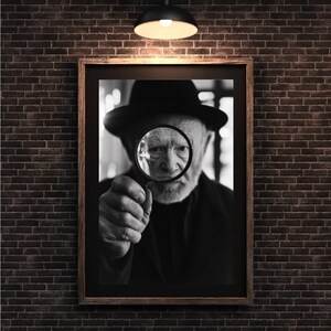 Vintage Detective Portrait | Retro Masculine Wall Art | Office Study ...