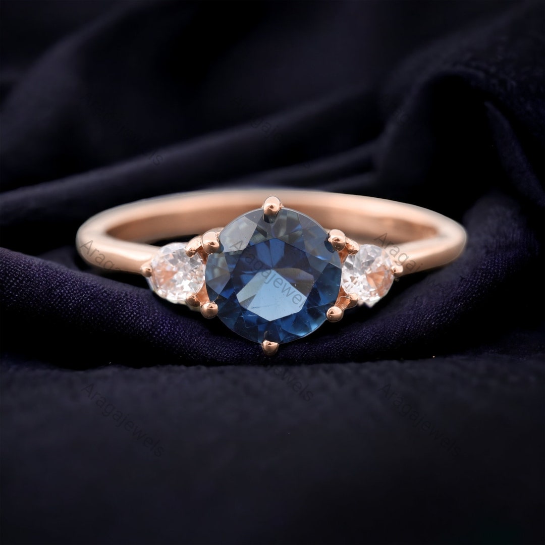 Sapphire Engagement Ring, Sapphire Bridal Wedding Ring, Art Deco ...