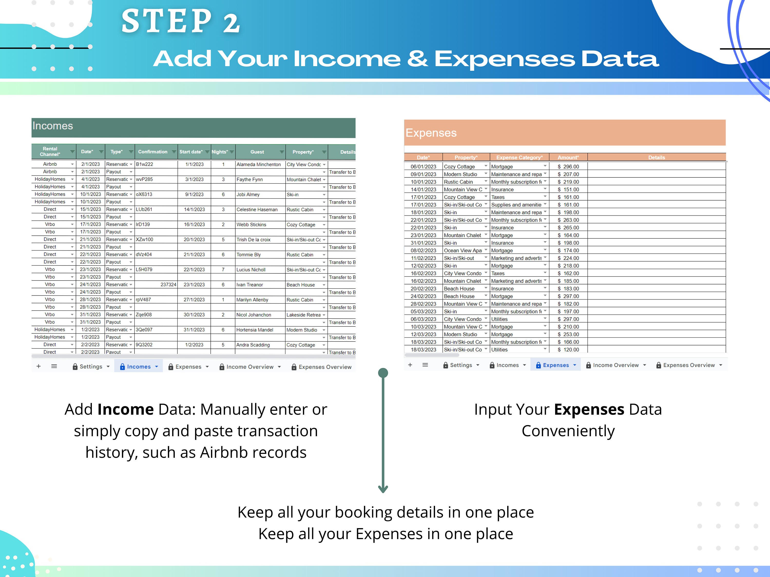 Rental Multi-property Income & Expense Tracker | Airbnb Management Spreadsheet | Airbnb Host ...