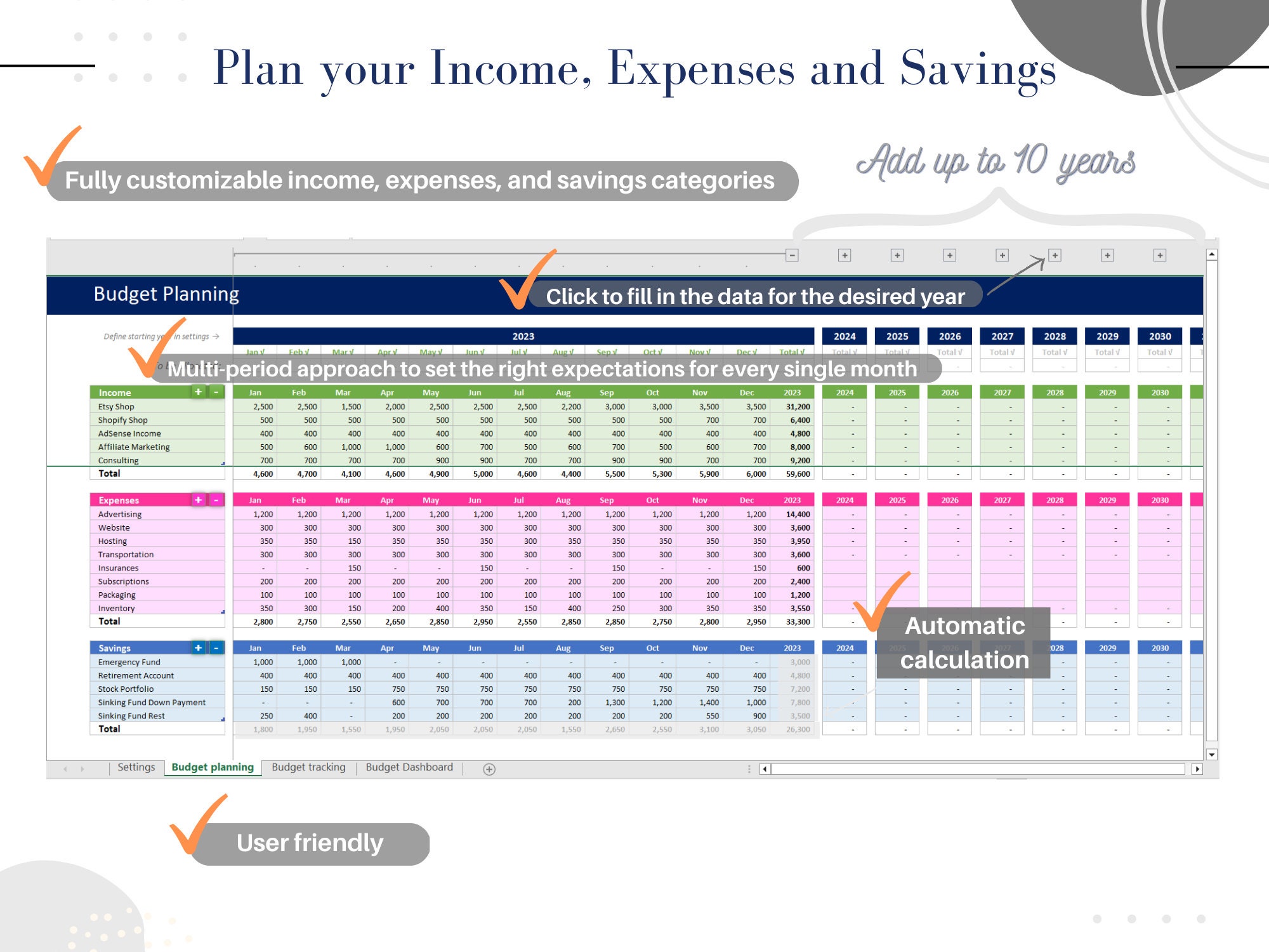 Easy Bookkeeping Template | Small Business Bookkeeping Spreadsheet ...