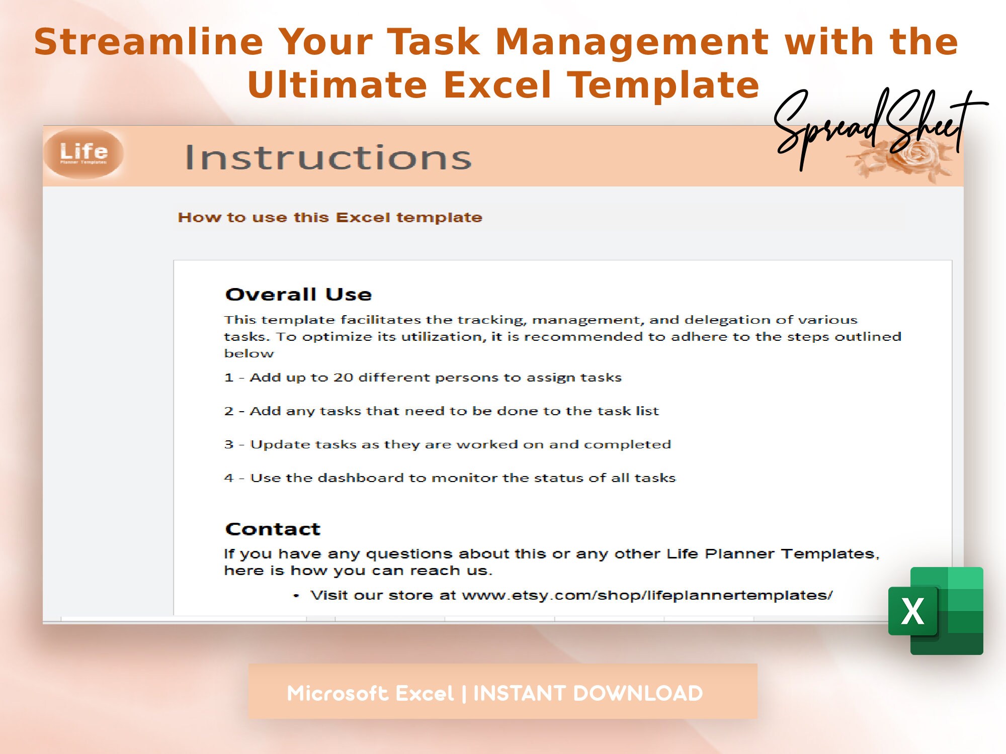 Streamline Your Task Management With the Ultimate Excel Template - Etsy
