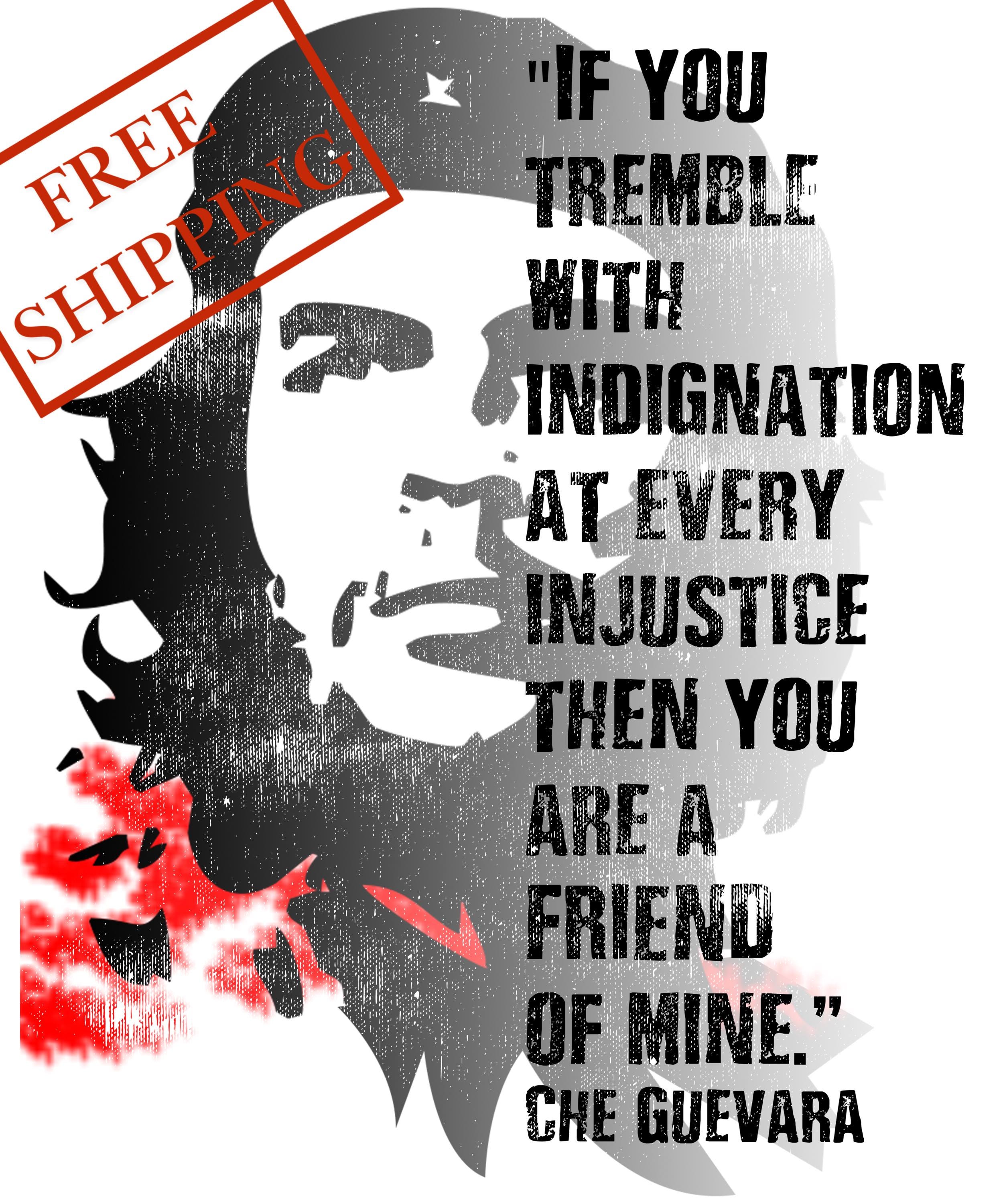 Che Guevara Revolutionary Vintage Political Guerrilla Quote. Wall Art ...