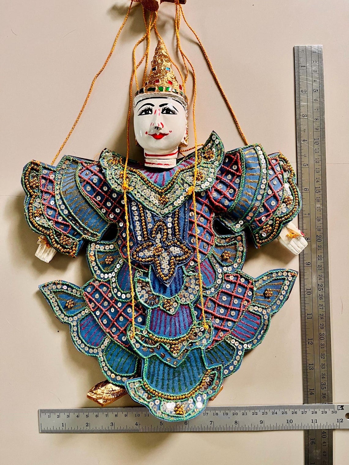 Angel Puppet | Hand-painted Traditional Marionette | Rare Southeast ...