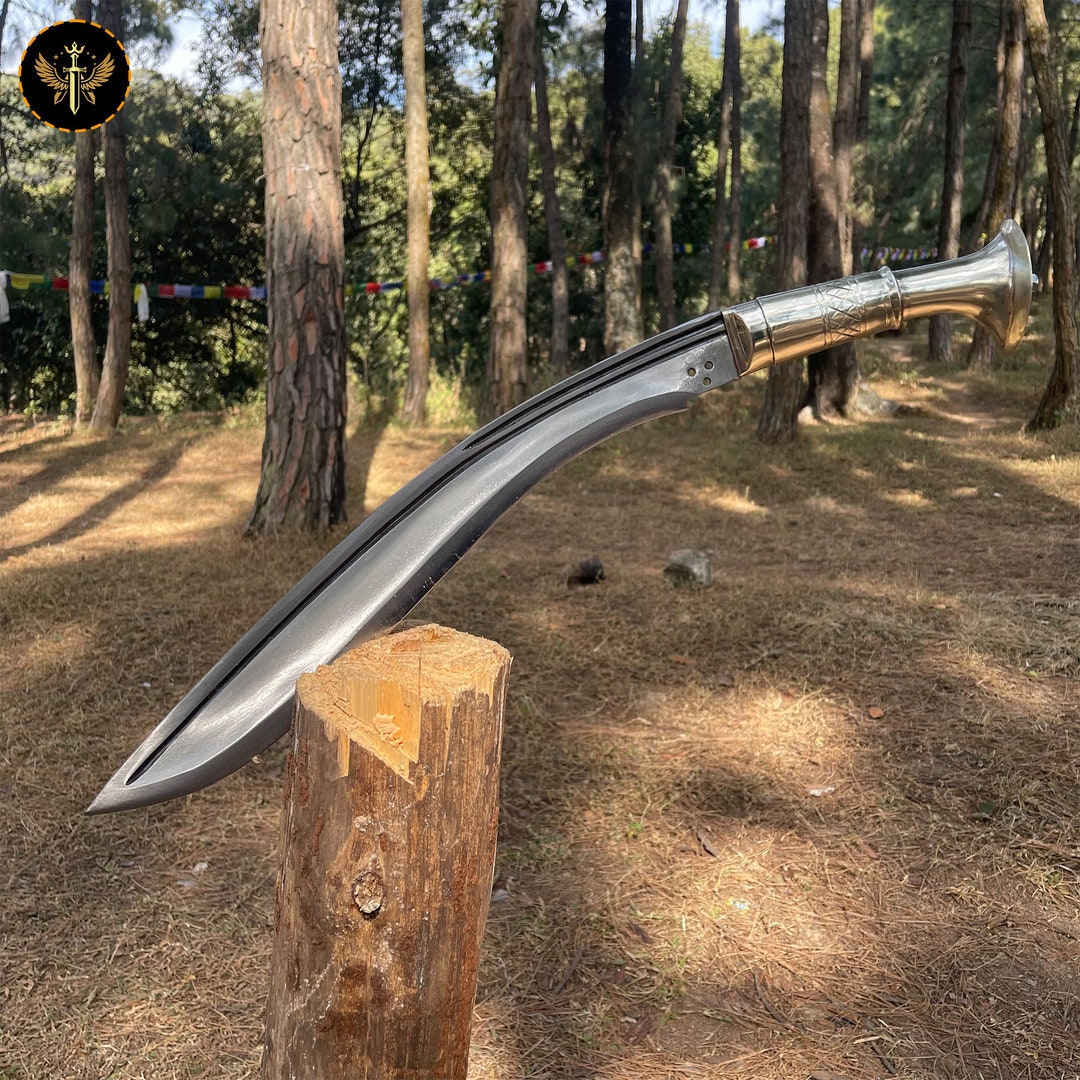 18 Inch Traditional Long Kukri With Leather Sheath Fixed - Etsy