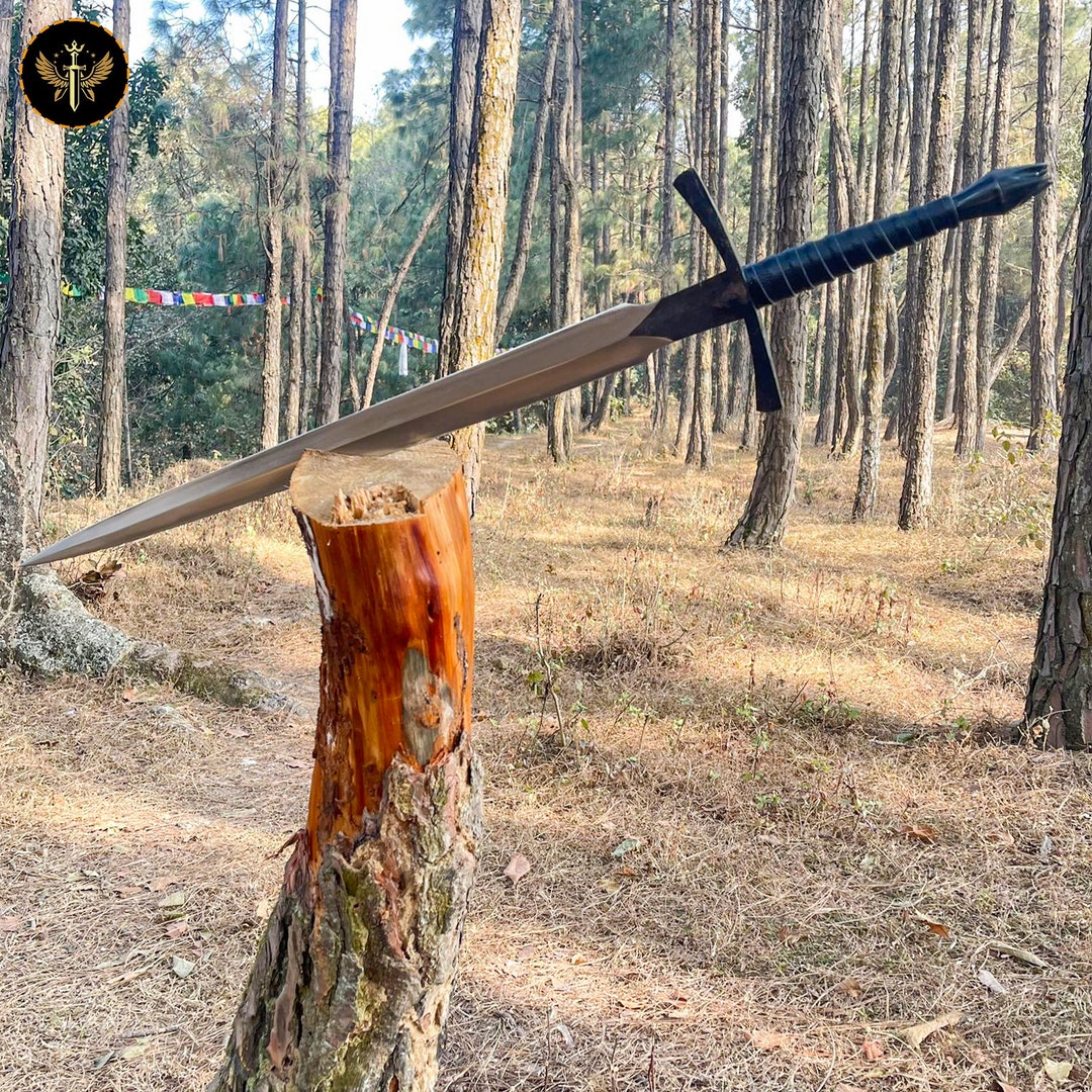 30 Inch Historcial Handmade Sword With Leather Sheath, 5160 Carbon ...
