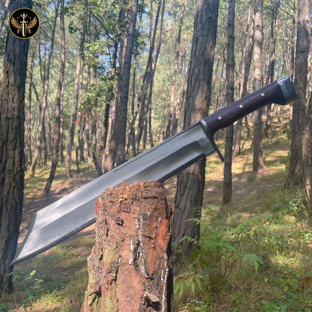 19 Inch Classic Machete Knife With Leather Sheath Fixed Blade - Etsy