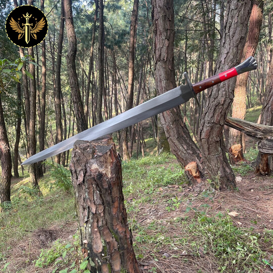 31 Inch Aesthetic Fixed Blade Sword With Leather Sheath 5160 - Etsy