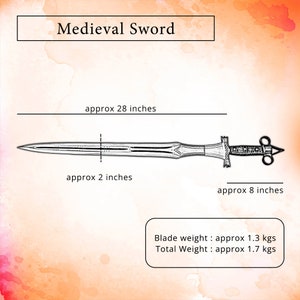 28 Viking Sword With Aesthetic Design, Medieval Sword Intricate Pommel ...