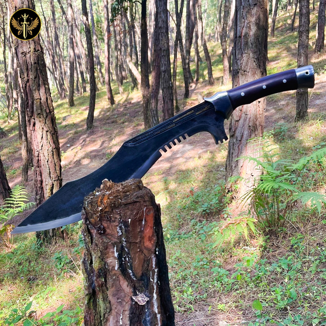 19 Inch Unique Bowie Knife With Leather Sheath 5160 Carbon - Etsy Australia