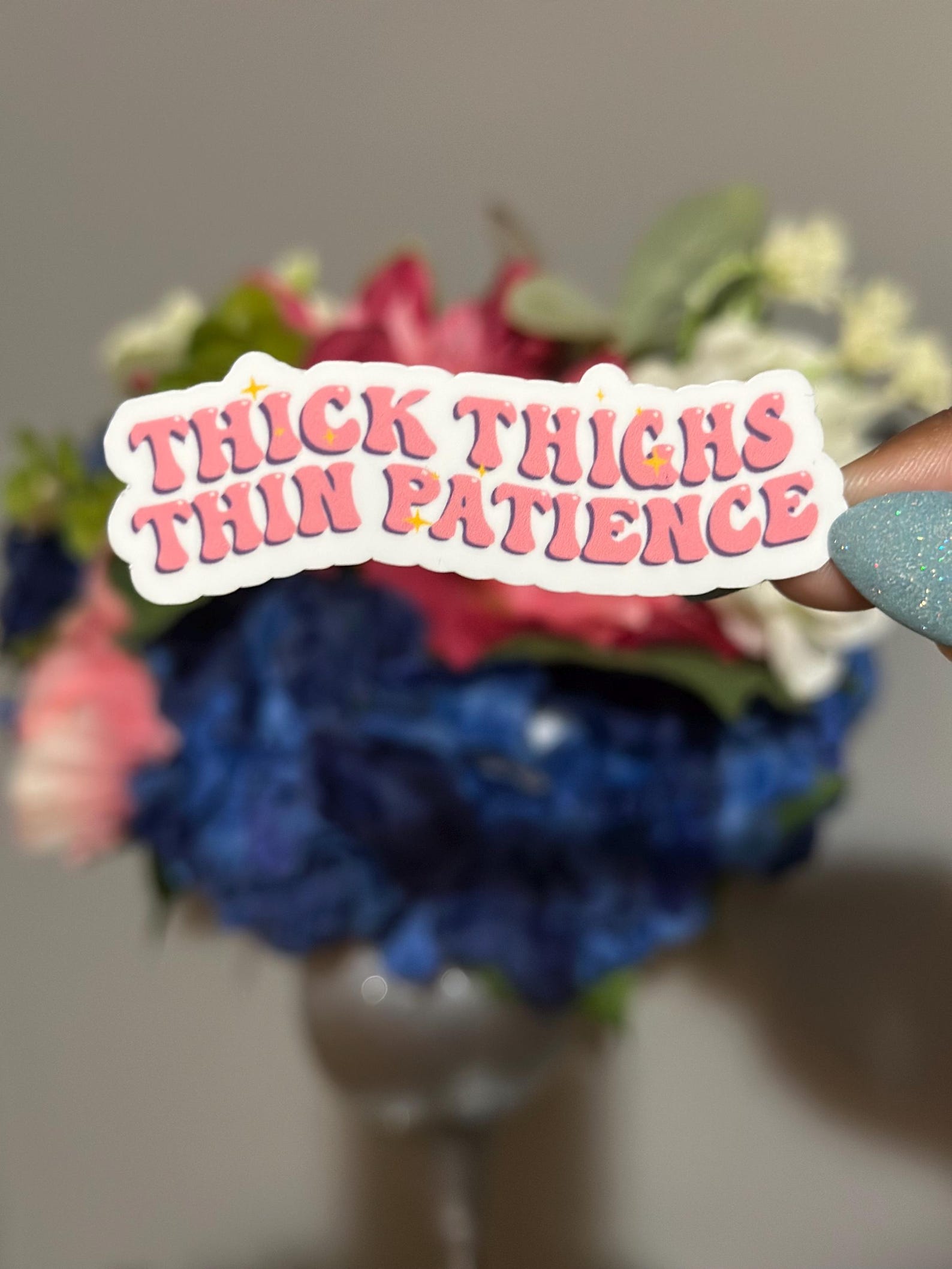 Thick Thighs Thin Patience Sticker| Funny Stickers, Laptop Decals ...