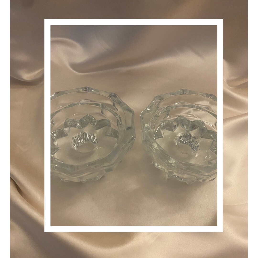 Elegant Vintage Crystal Glass Ashtray set of 2 Collectable - Etsy