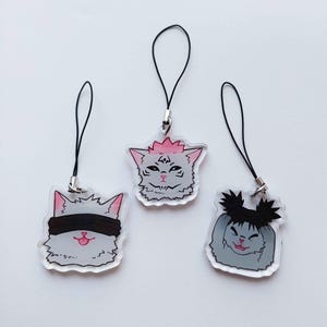 JJK Cat Acrylic Phone Charm Gojo Sukuna Choso - Etsy