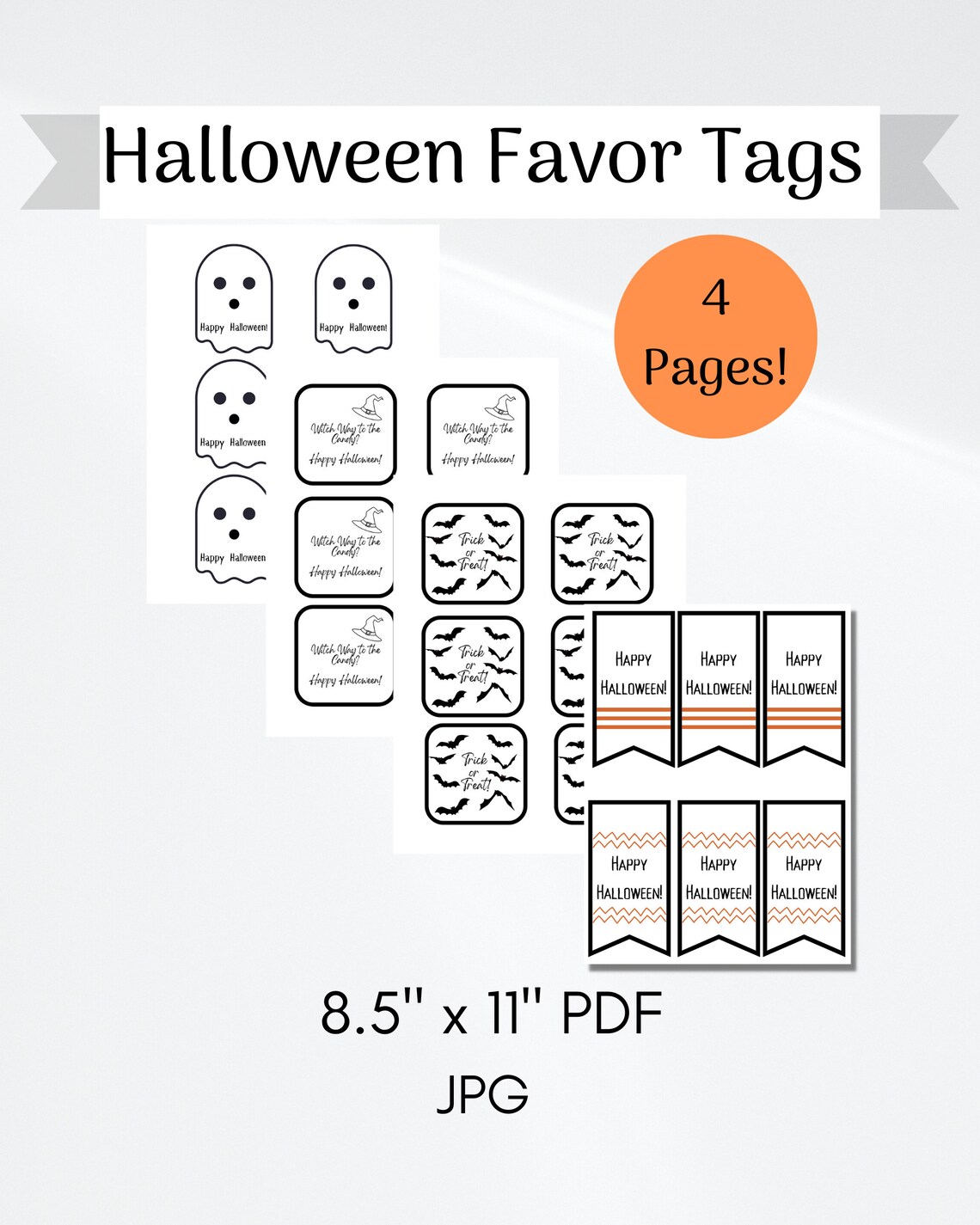 Halloween Bag Tag Printable Bundle, Favor Tags, Candy Bag Tags - Etsy
