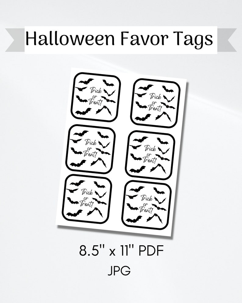 Halloween Bag Tag Printable Bundle, Favor Tags, Candy Bag Tags - Etsy