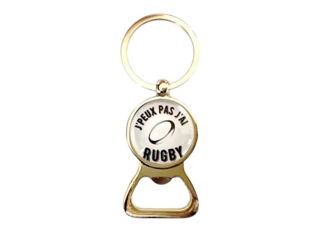 Llavero abridor de botellas cabujón, "No puedo tener rugby" - Etsy México
