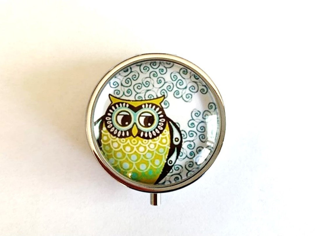Pill Box, Owl, Pill Box, Medicines, Glass Cabochon - Etsy