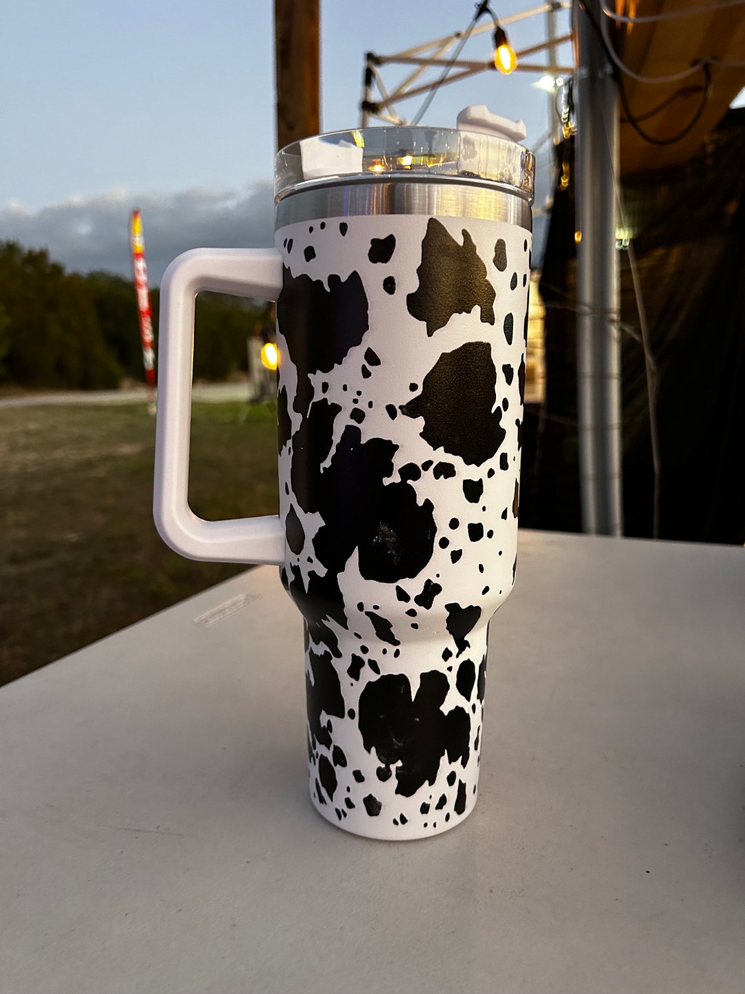 40oz Cow Print Tumbler - Etsy