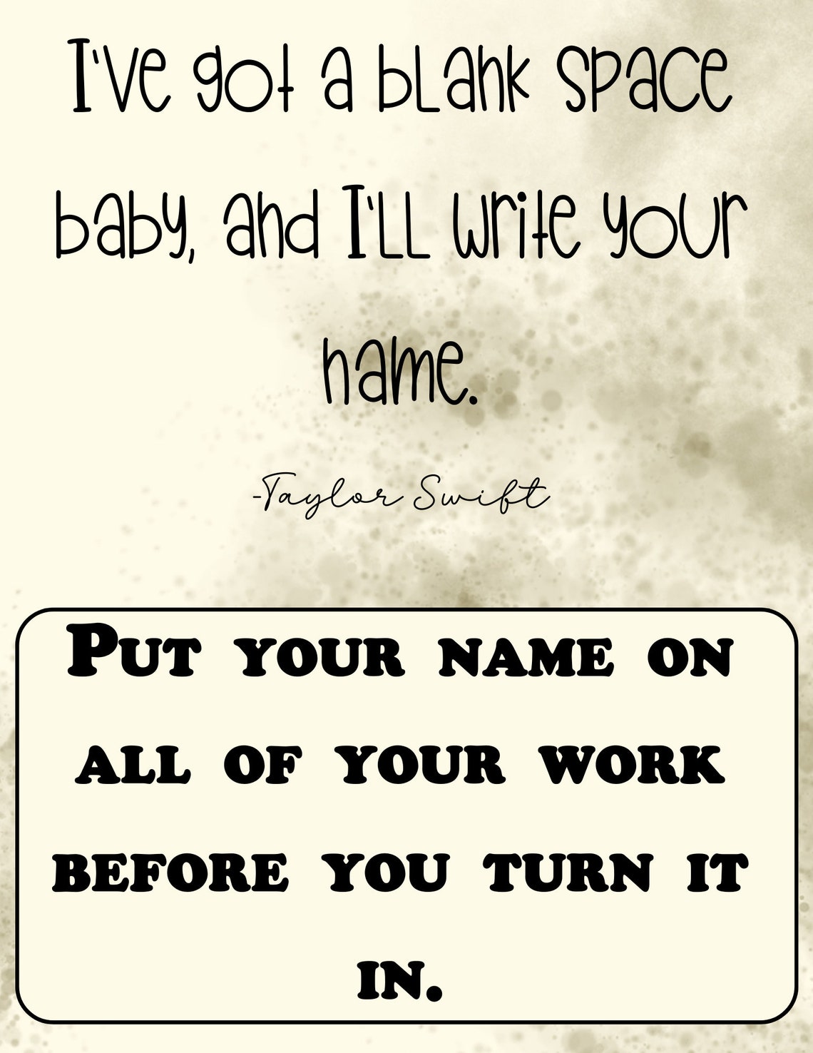 Classroom Rules as Told by Taylor Swift Printable Posters - Etsy