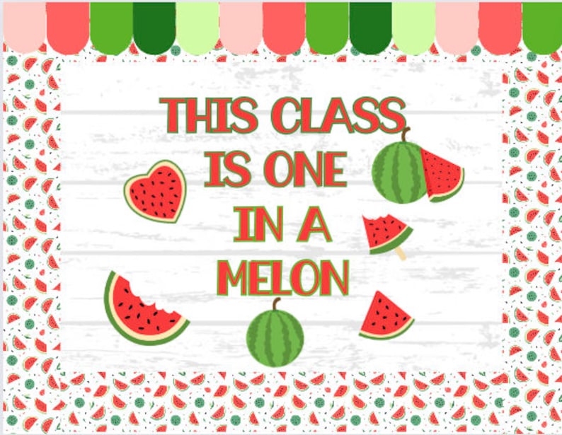 A Watermelon-themed Bulletin Board Kit - Etsy