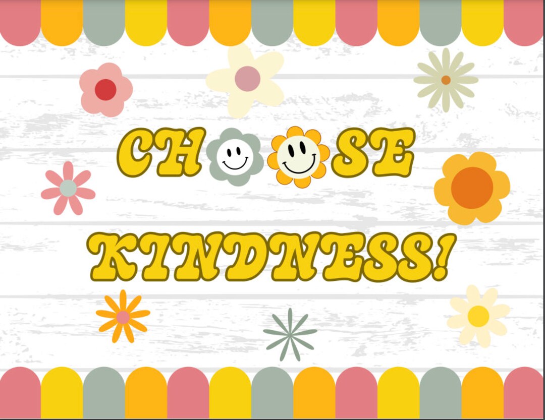 Spread Love and Flowers: A Retro Bulletin Board Kit to Promote Kindness ...