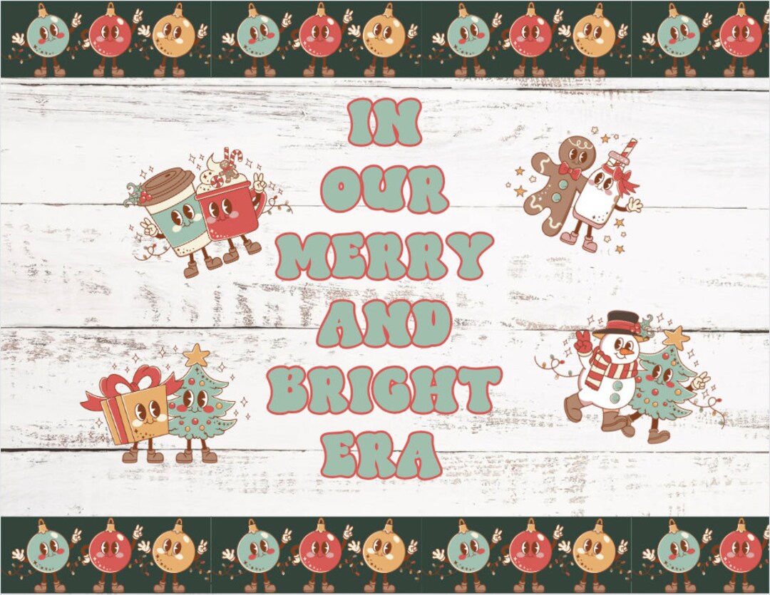 In Our Merry and Bright Era: A Printable Bulletin Board - Etsy