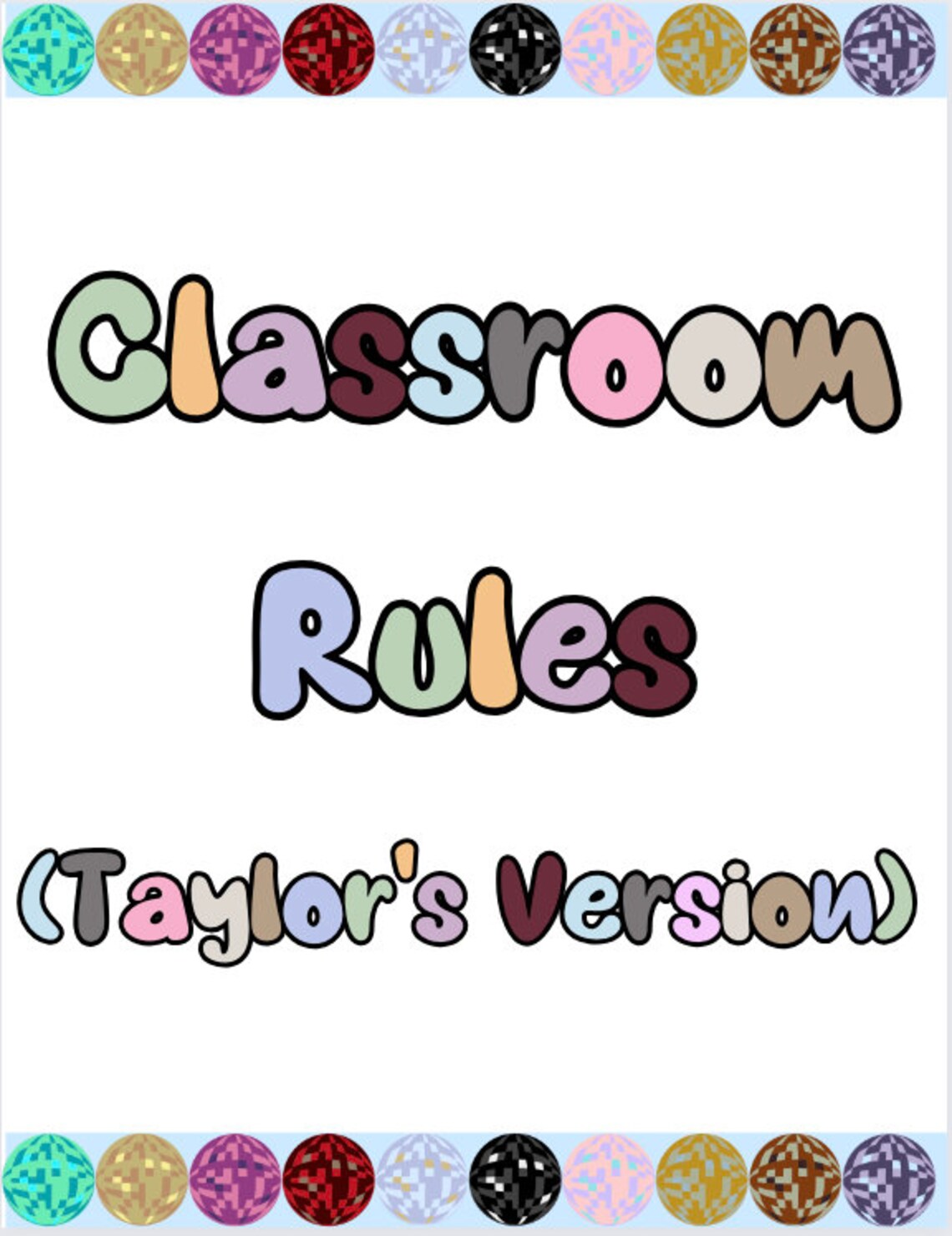 Classroom Rules as Told by Taylor Swift Printable Posters - Etsy
