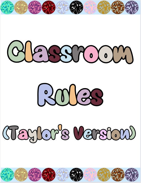 Classroom Rules as Told by Taylor Swift Printable Posters - Etsy