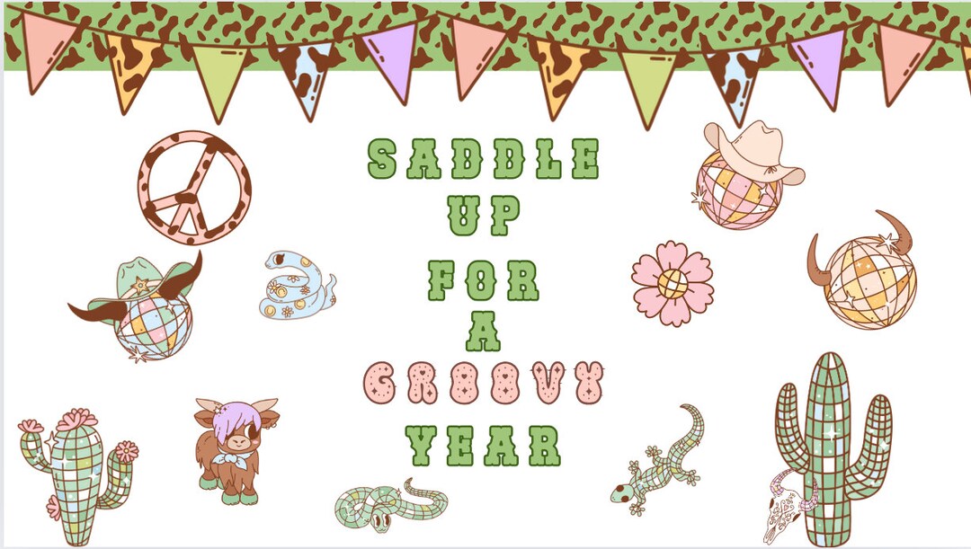 Yee-haw and Boogie: Saddle up for a Groovy Year! Printable Bulletin ...
