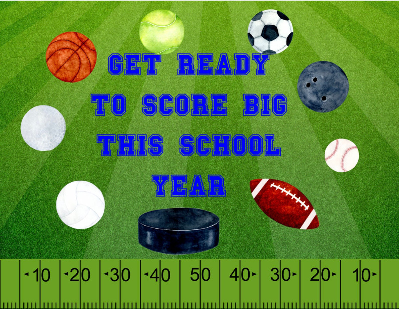 Score Big This School Year, Printable Sports Themed Bulletin Board Kit ...