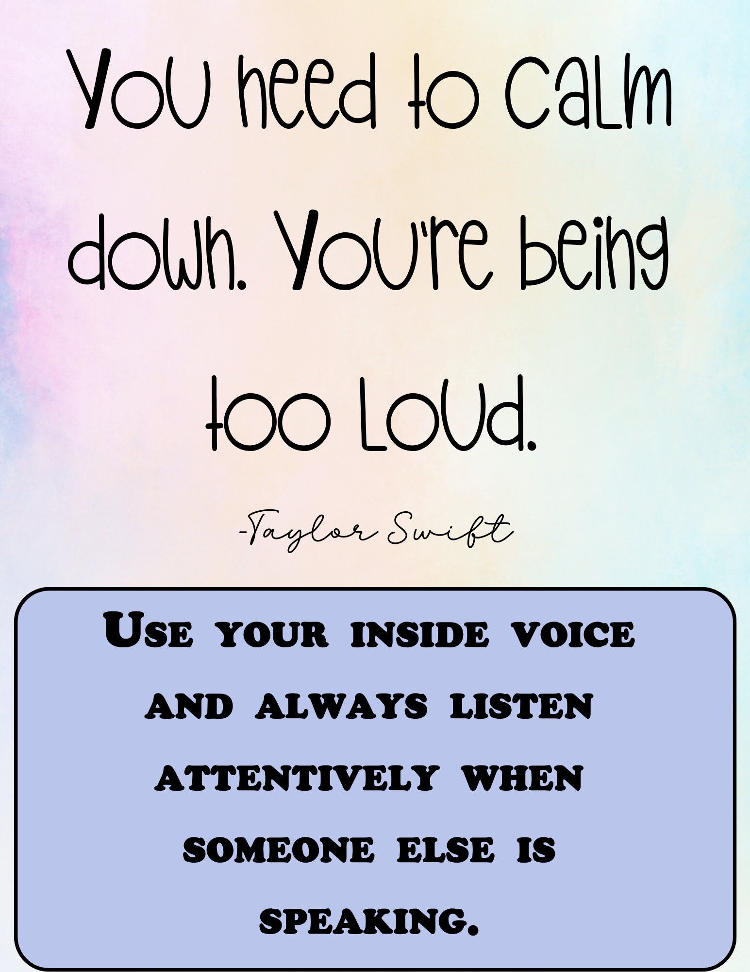 Classroom Rules as Told by Taylor Swift Printable Posters - Etsy