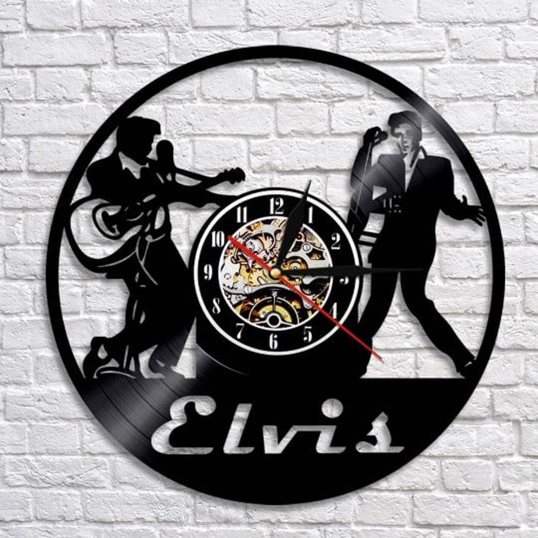 Elvis Presley Vinyl Record Clock, Musician Gifts, Rock N Roll Decor ...